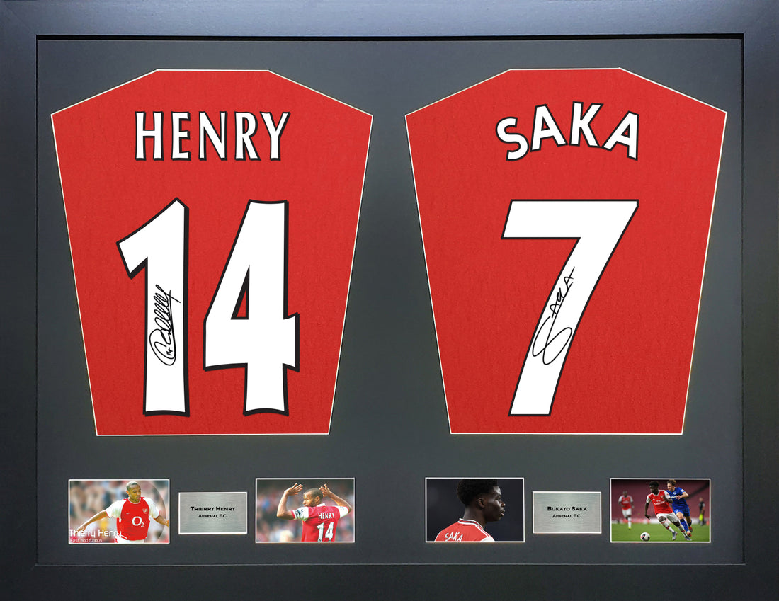 Thierry Henry and Bukayo Saka Arsenal Machine signed Shirt Frame – The ...