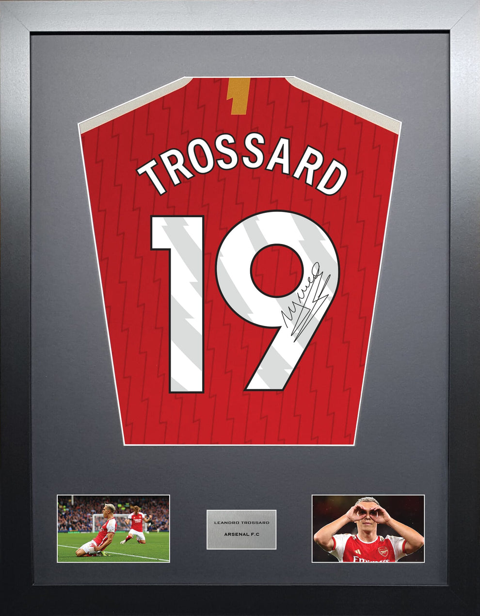 Leandro Trossard Arsenal signed shirt display 2024 season – The Frame Lab