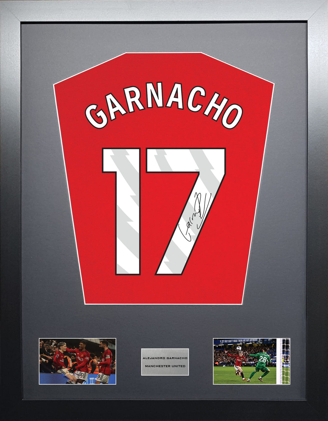 Alejandro Garnacho Manchester United signed shirt display 2024 season ...