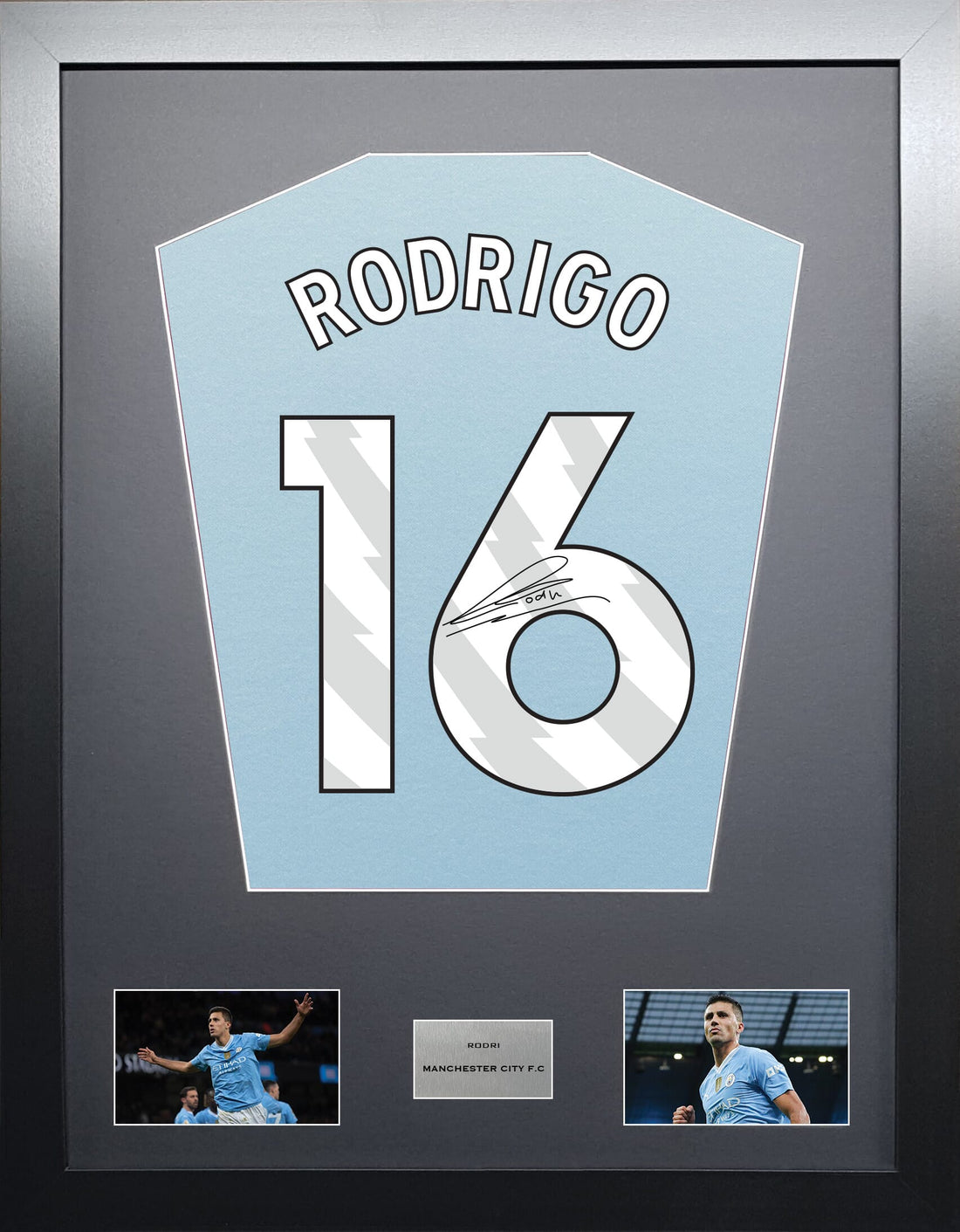 Rodri Manchester City signed shirt display 2024 season – The Frame Lab