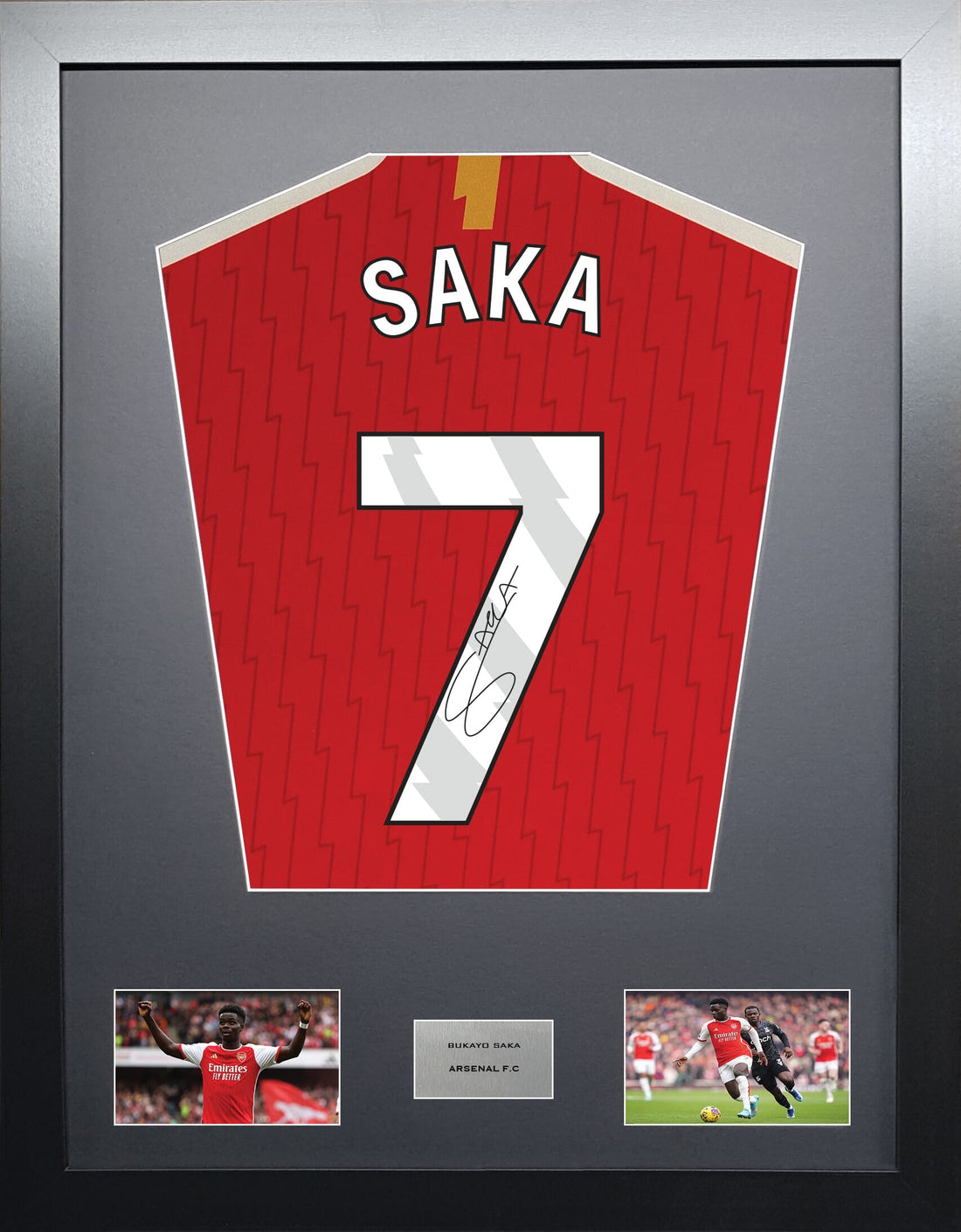 Bukayo Saka Arsenal signed shirt display 2024 season – The Frame Lab