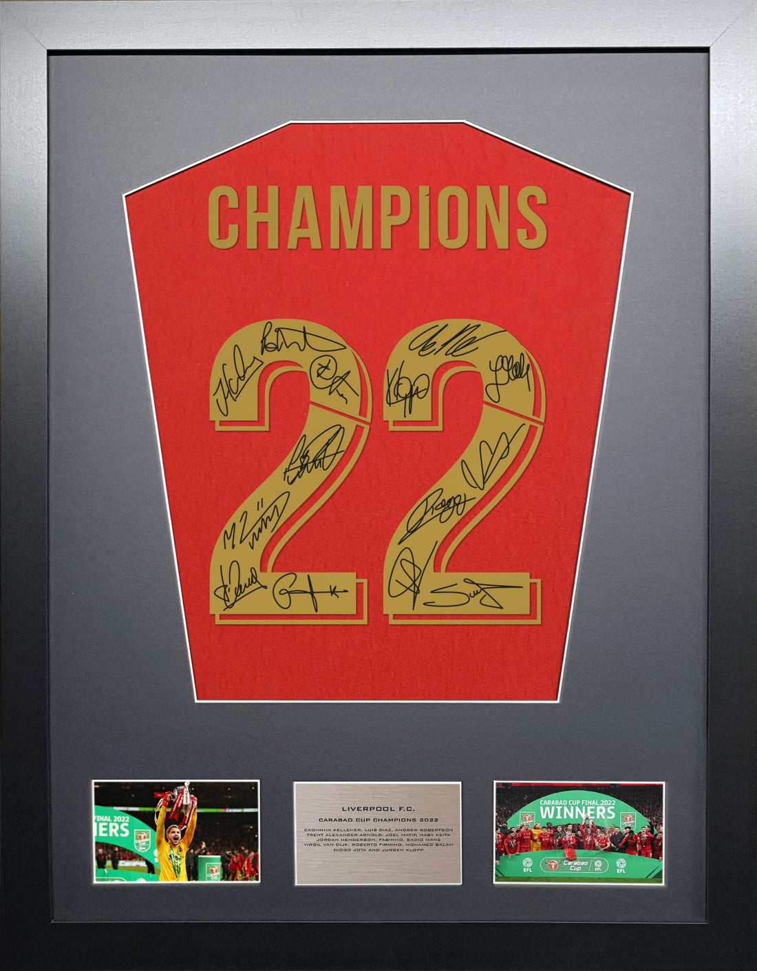 Liverpool EFL Cup Winners Team signed Frame – The Frame Lab